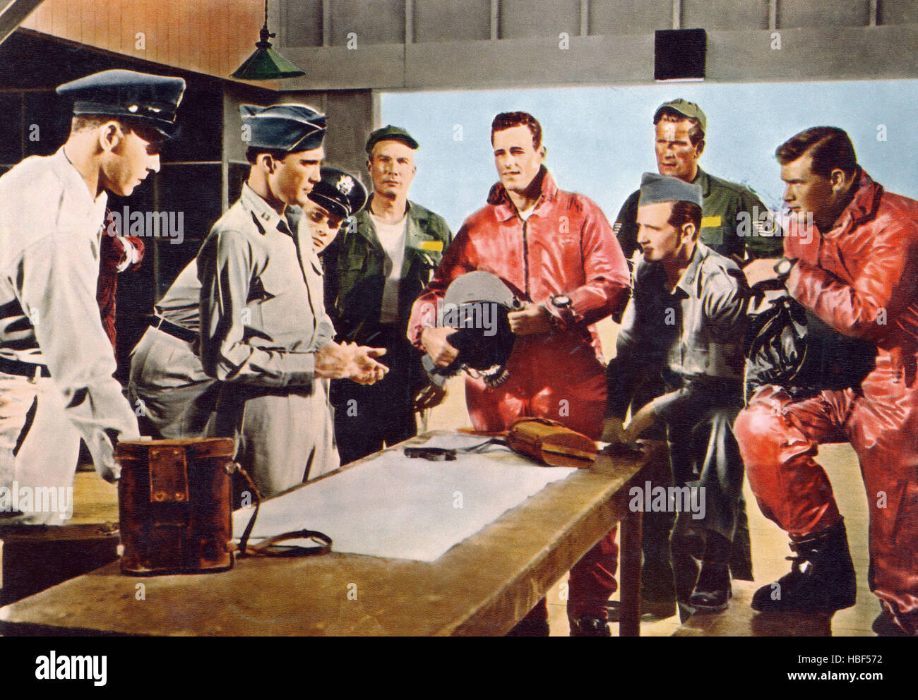 ON THE THRESHOLD OF SPACE, from left: Warren Stevens (second from left ...