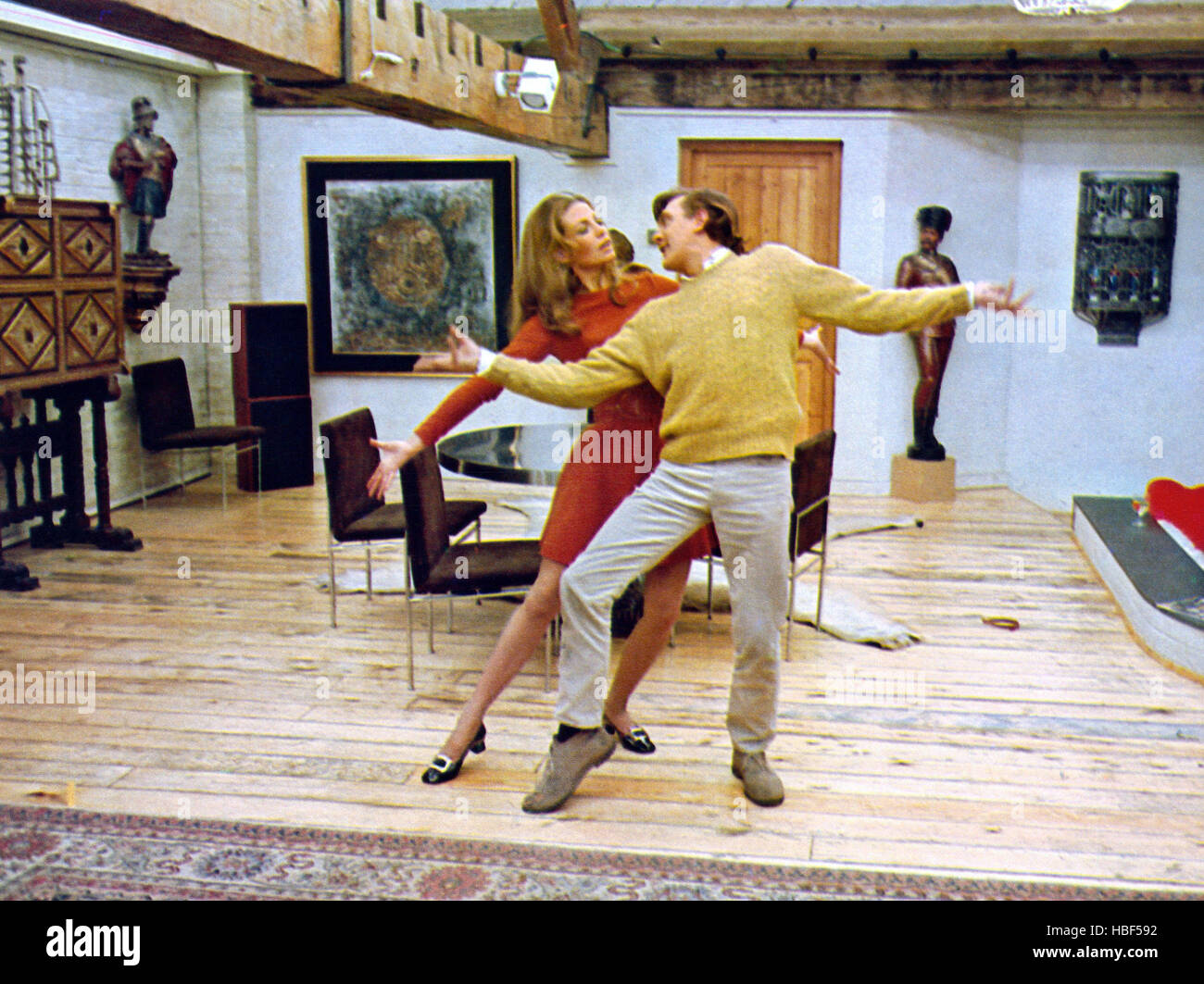 ONLY WHEN I LARF, David Hemmings (front), Alexandra Stewart, 1968 Stock ...