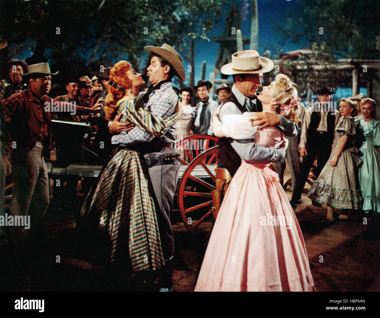 PARDNERS, couples from left: Jackie Loughery, Jerry Lewis, Dean Martin, Lori Nelson, 1956 Stock ...
