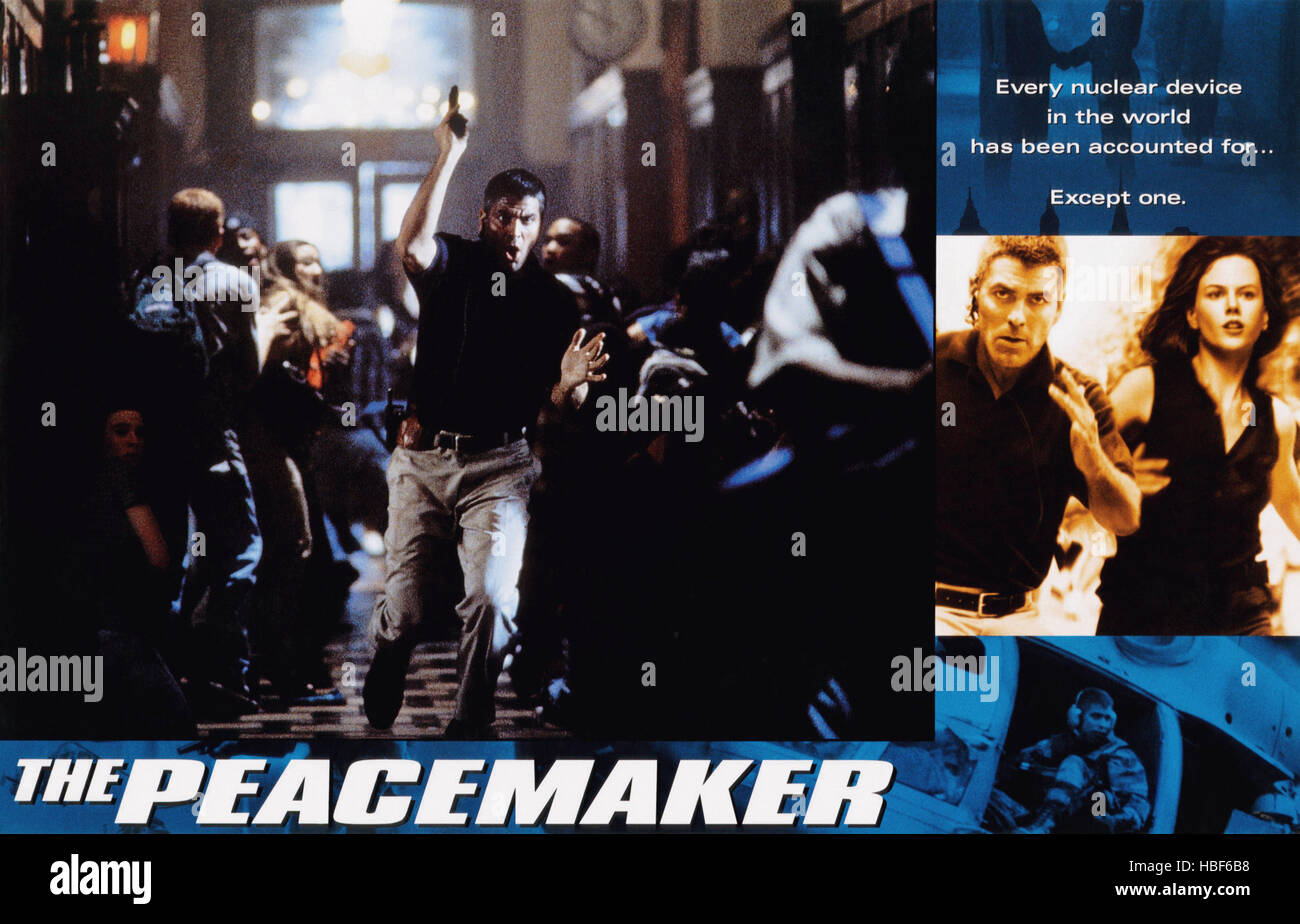 THE PEACEMAKER, George Clooney (raised arm), right from left: George ...