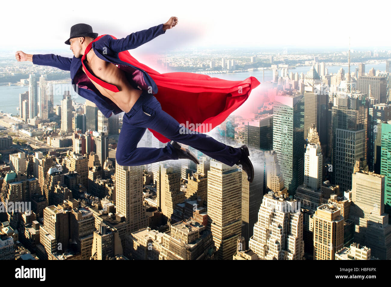 Superman and the city in concept Stock Photo - Alamy