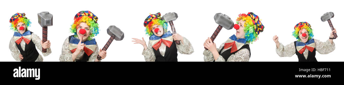 Clown in various poses isolated on white Stock Photo - Alamy