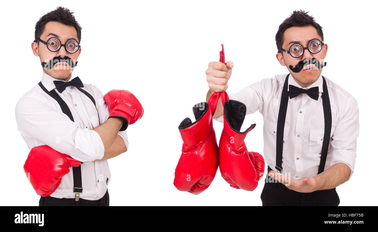 Funny boxer isolated on the white background Stock Photo - Alamy