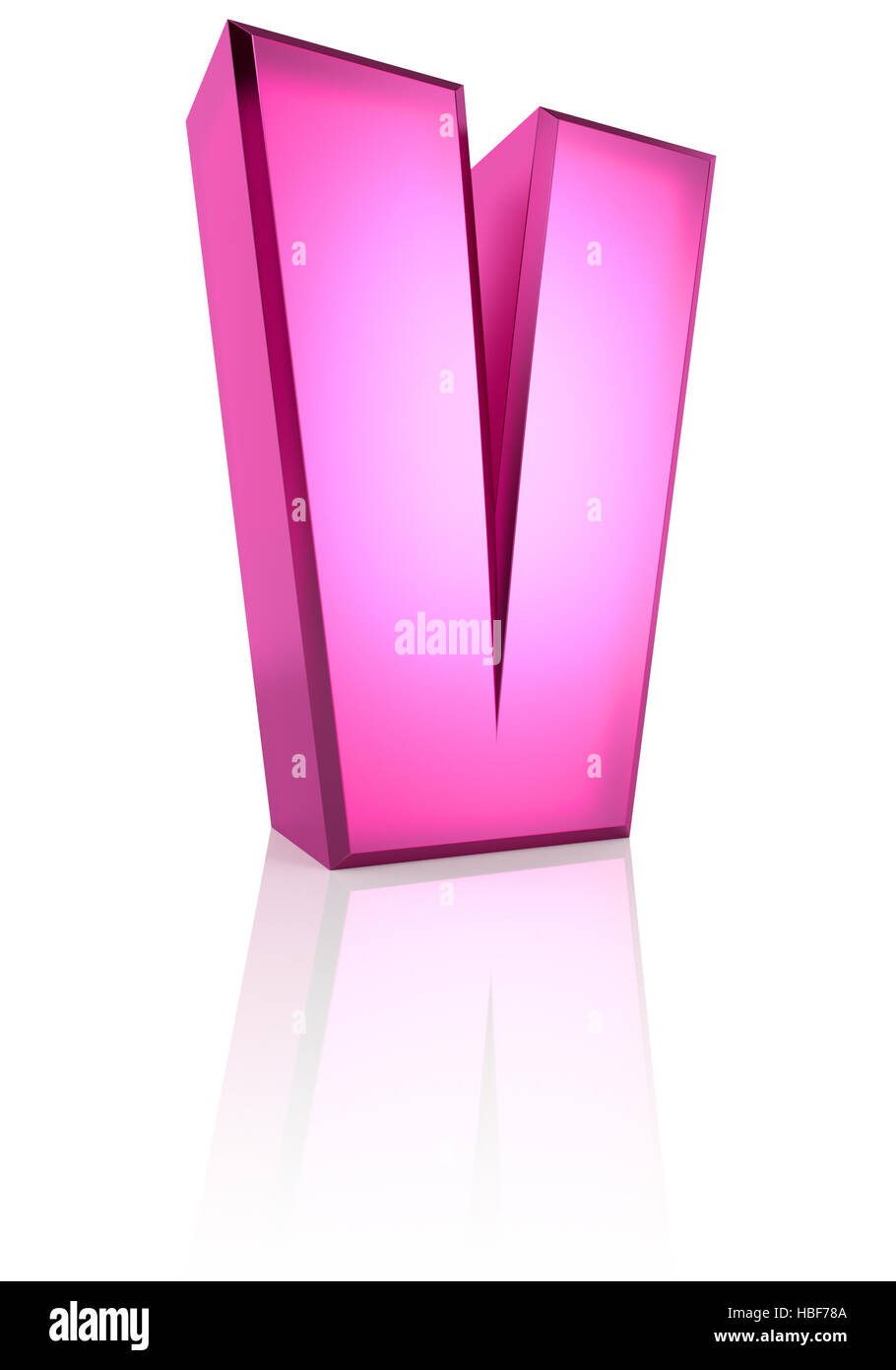 Pink Letter V Stock Photo - Alamy