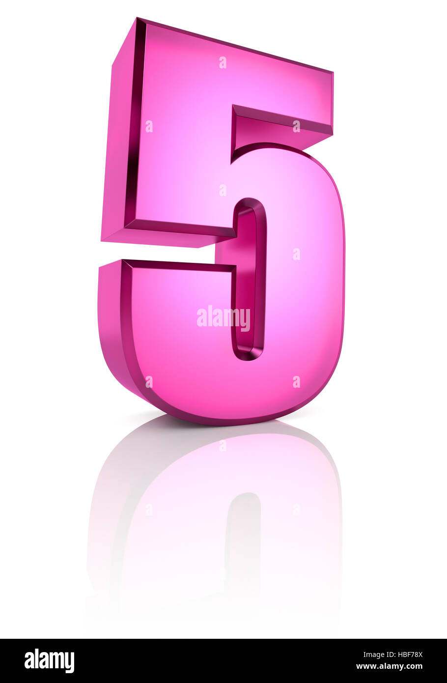 Pink Number 5 Stock Photo - Alamy