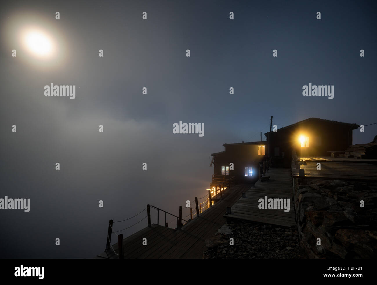 Gnifetti refuge, Staffal, Monte Rosa massive, Italy, Alps , Europe, EU ...