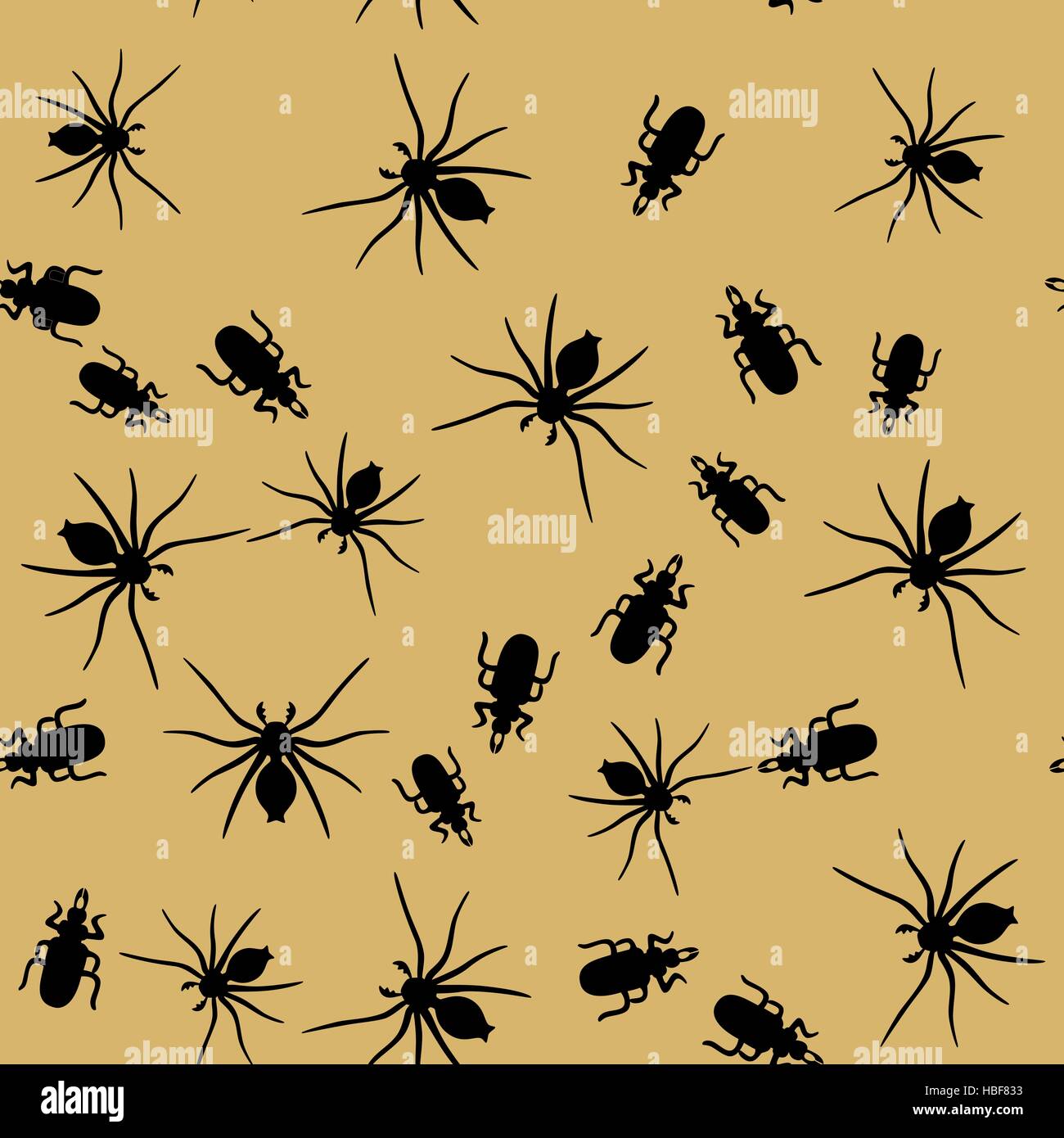 Beetle and spider insects seamless pattern 666 Stock Photo - Alamy