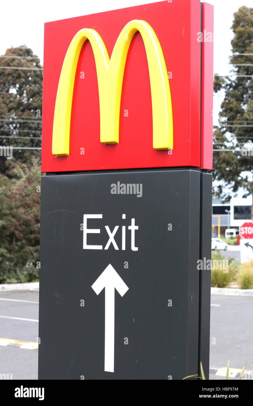 McDonald's Australia Exit Sign Stock Photo - Alamy