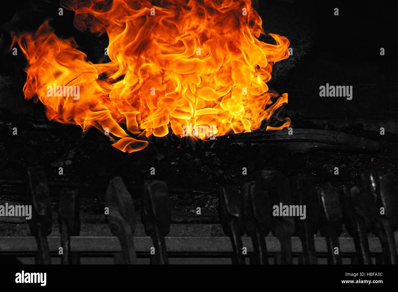 Inferno of forging fire Stock Photo - Alamy
