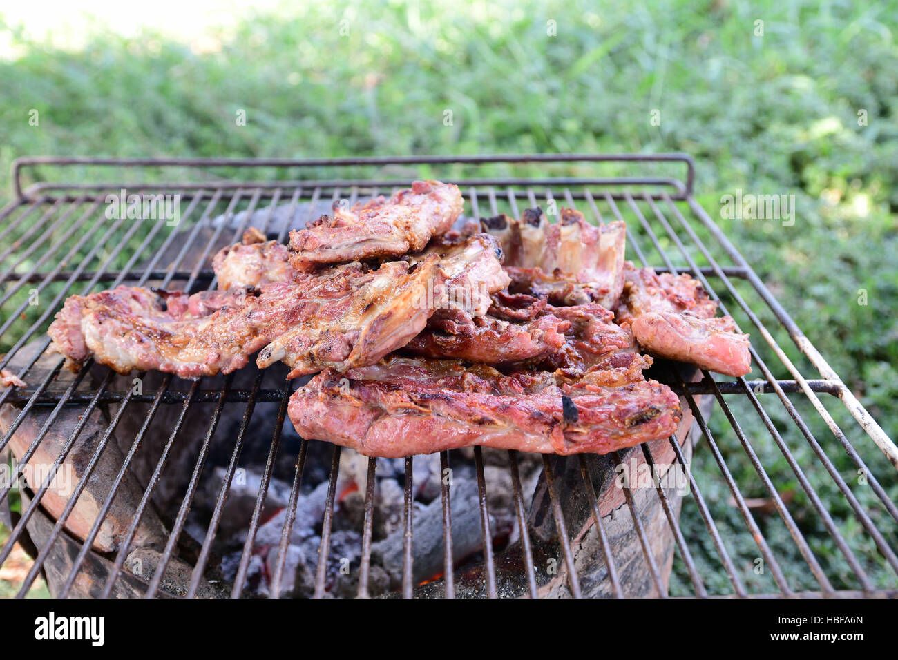 Pork rips grilled Stock Photo - Alamy