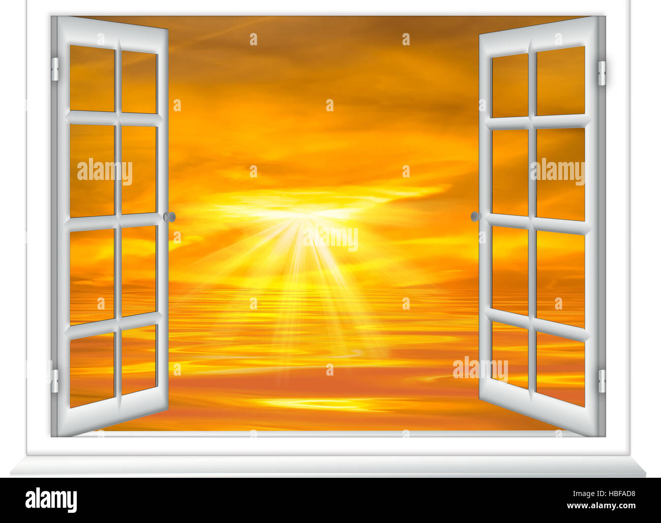 open window cloud sun Stock Photo - Alamy