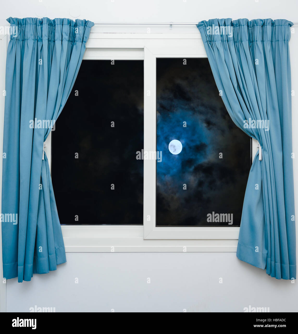 window view of the full moon Stock Photo - Alamy