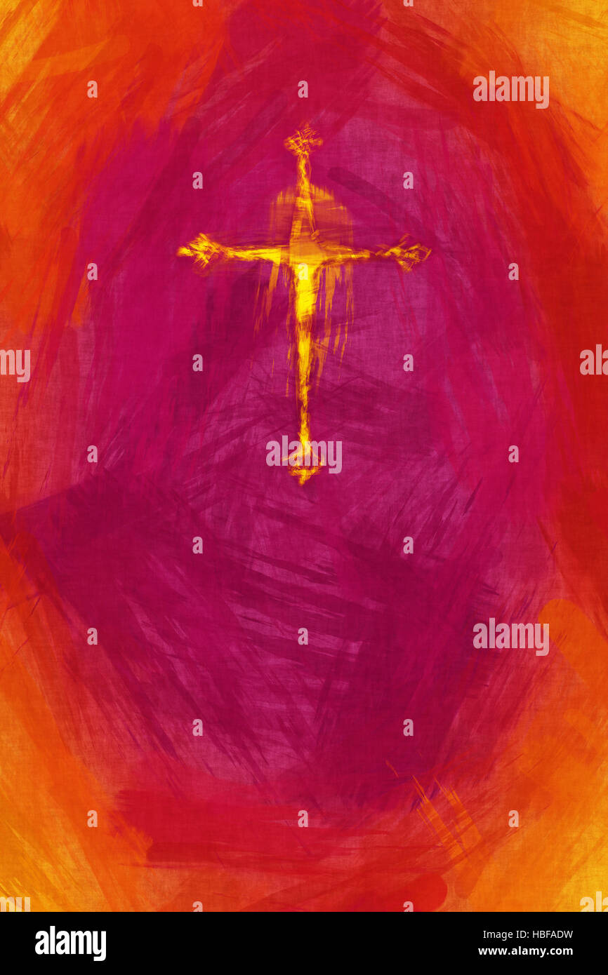 yellow painted cross Stock Photo - Alamy