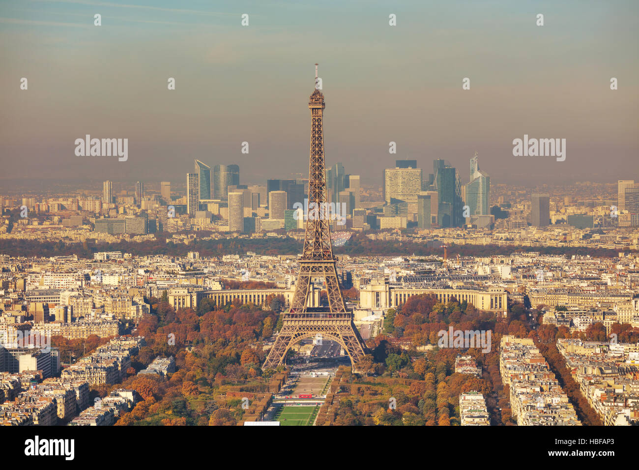 Aerial overview of Paris with the Eiffel tower Stock Photo - Alamy