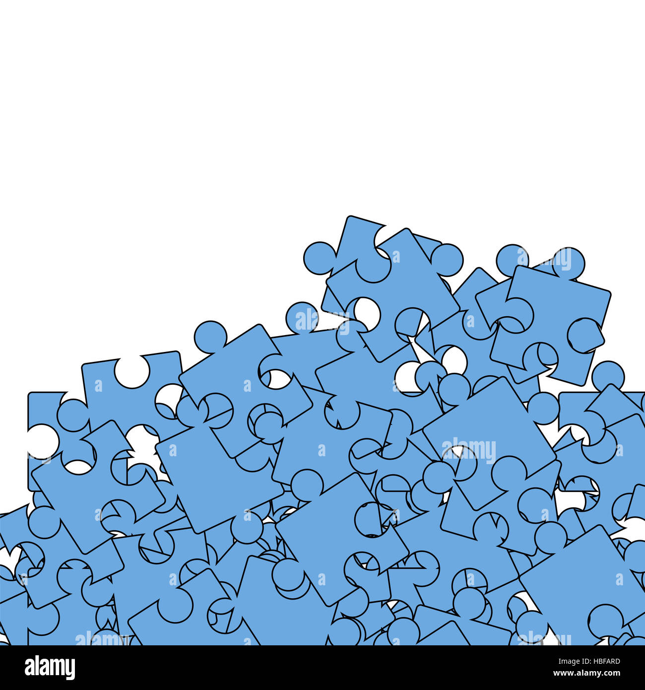 Set of Blue Pazzle. Jigsaw Pattern Stock Photo - Alamy
