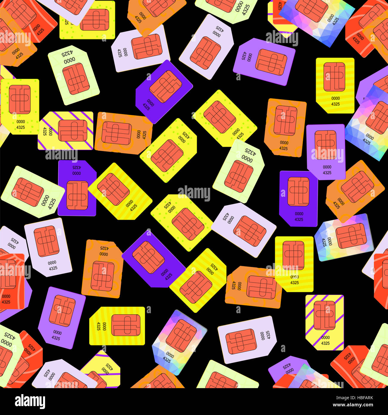 SIM Cards Seamless Pattern Stock Photo - Alamy
