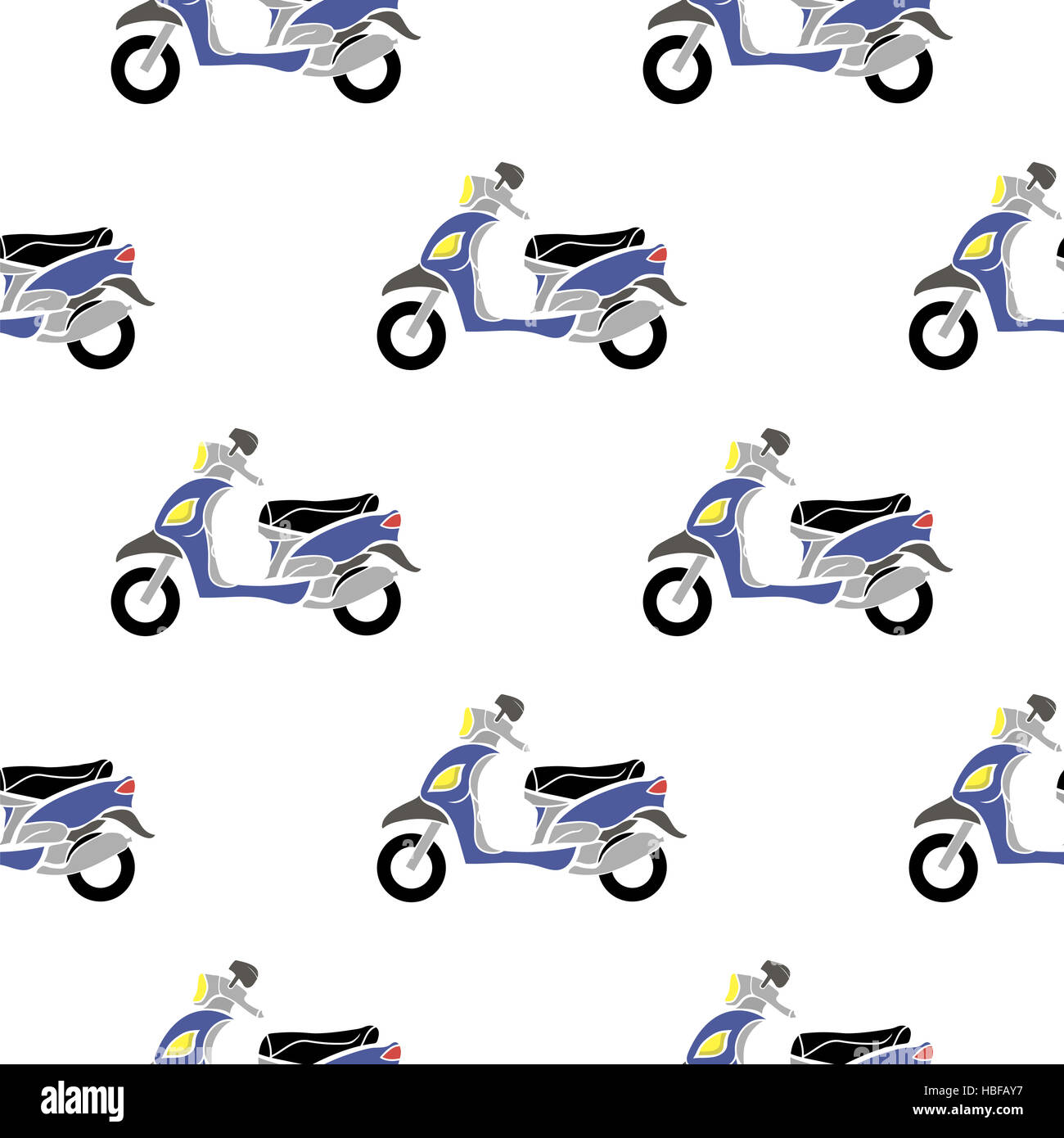 Seamless Blue Scooter Pattern Stock Photo - Alamy