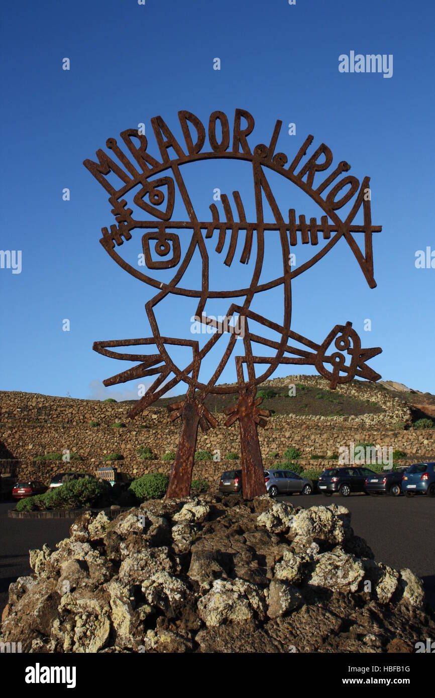 Lanzarote, Mirador del Rio, sign Stock Photo - Alamy