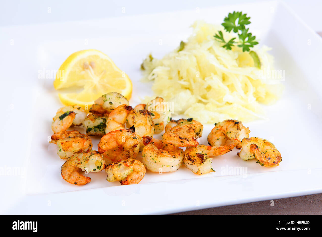 prawns with coleslaw Stock Photo - Alamy