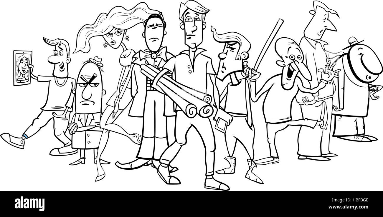 comic people group Stock Photo - Alamy