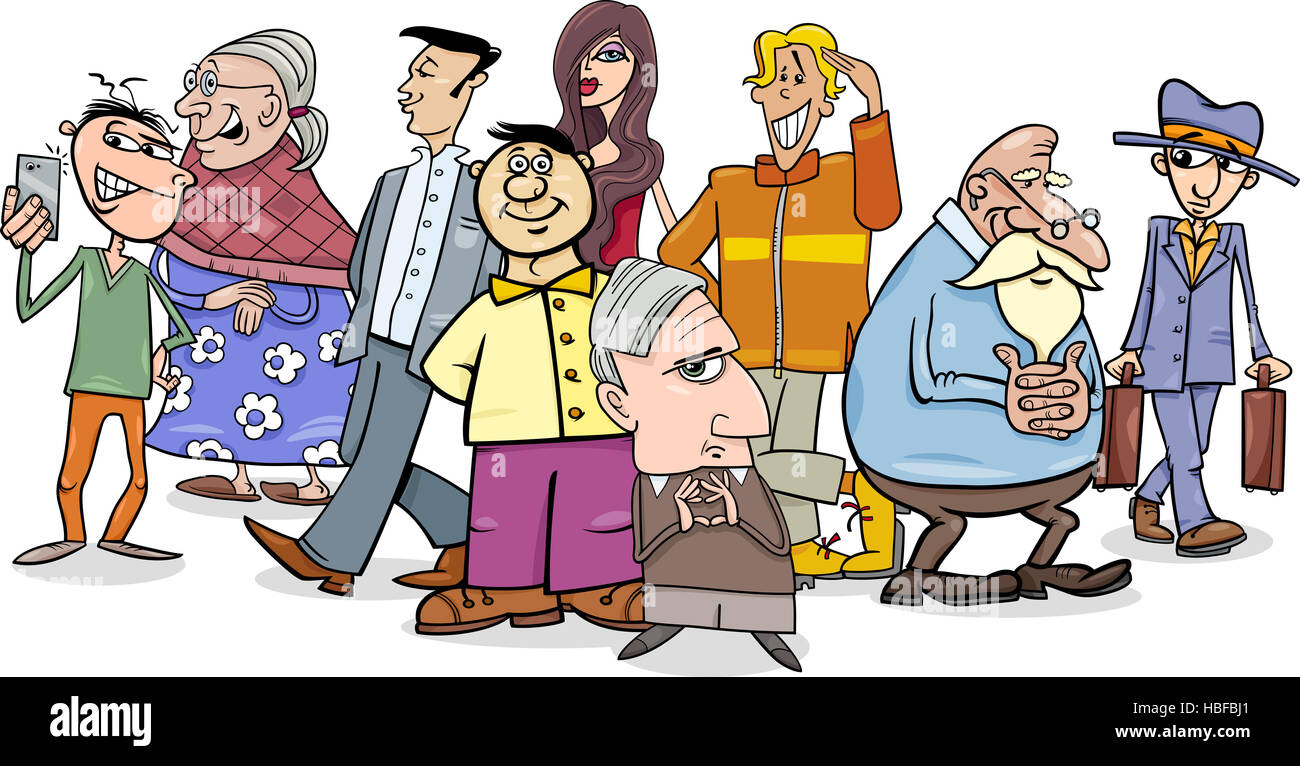 people crowd cartoon Stock Photo - Alamy