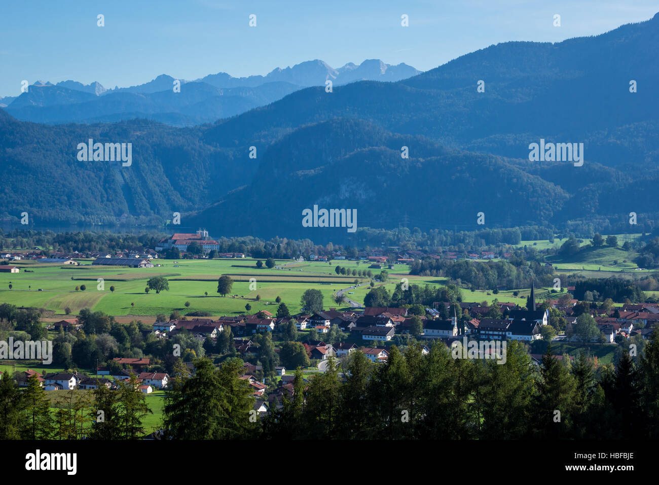 Mountain panorama in a rural area Stock Photo - Alamy