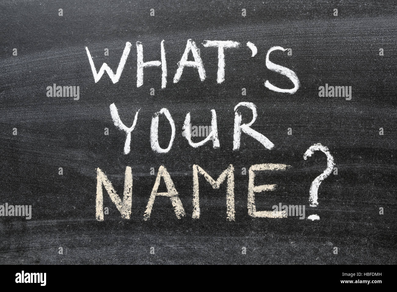 whats your name Stock Photo - Alamy