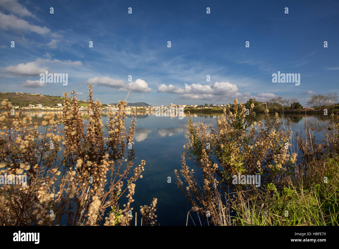 Bacoli (Naples, Italy) - Miseno Lake in a winter day Stock Photo - Alamy