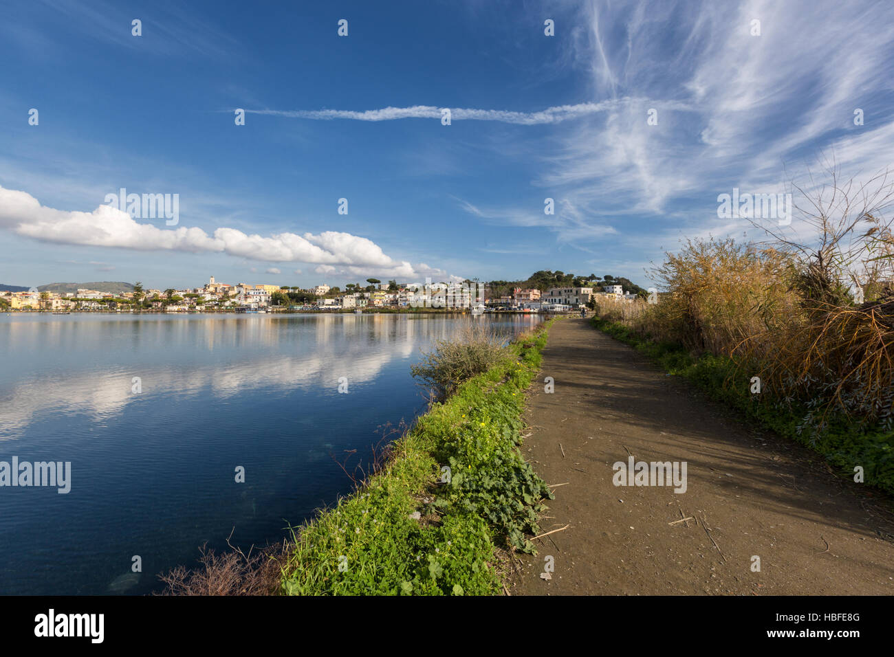 Bacoli (Naples, Italy) - Miseno Lake in a winter day Stock Photo - Alamy
