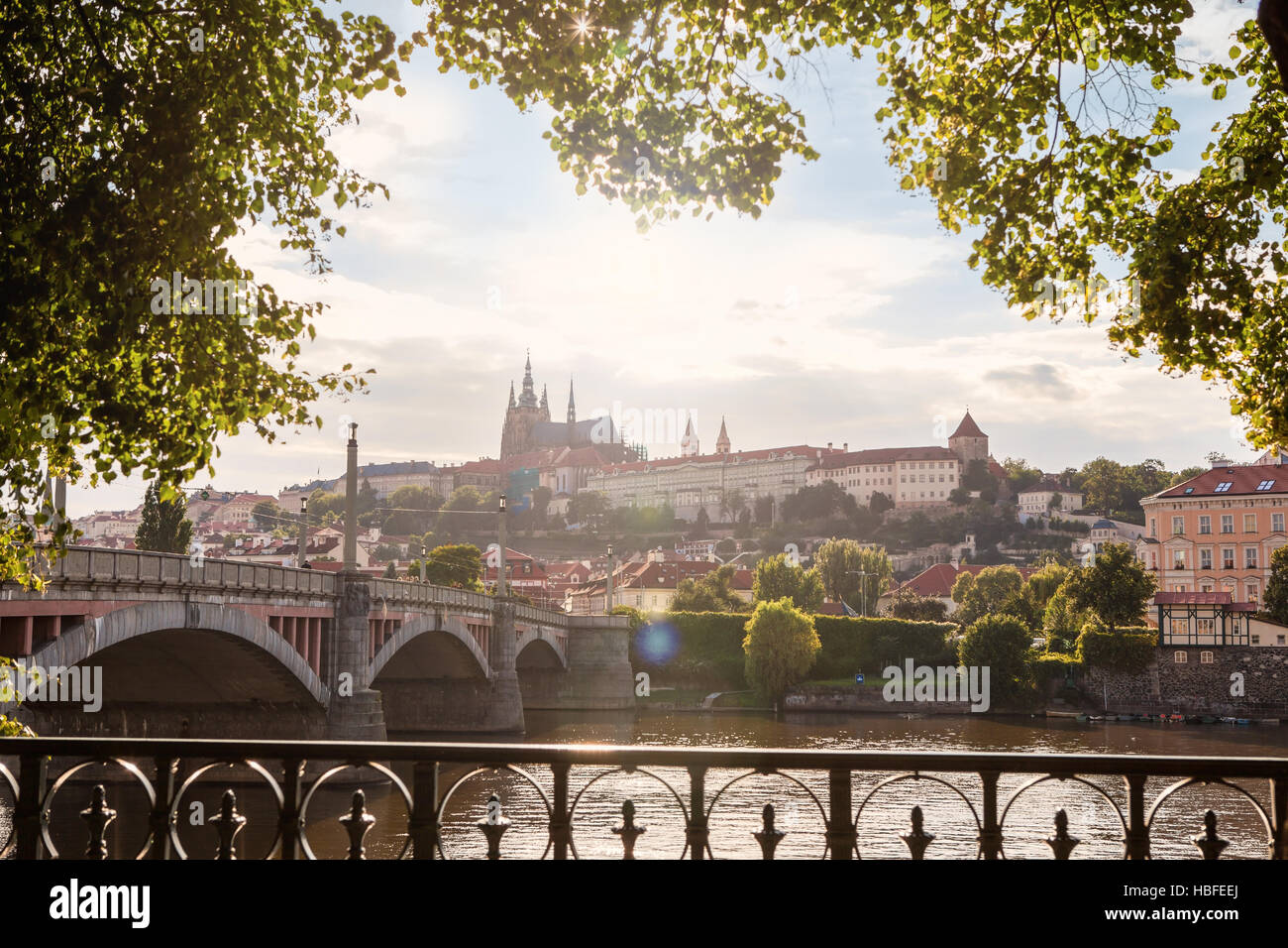 Prague Castle at sunset Stock Photo - Alamy