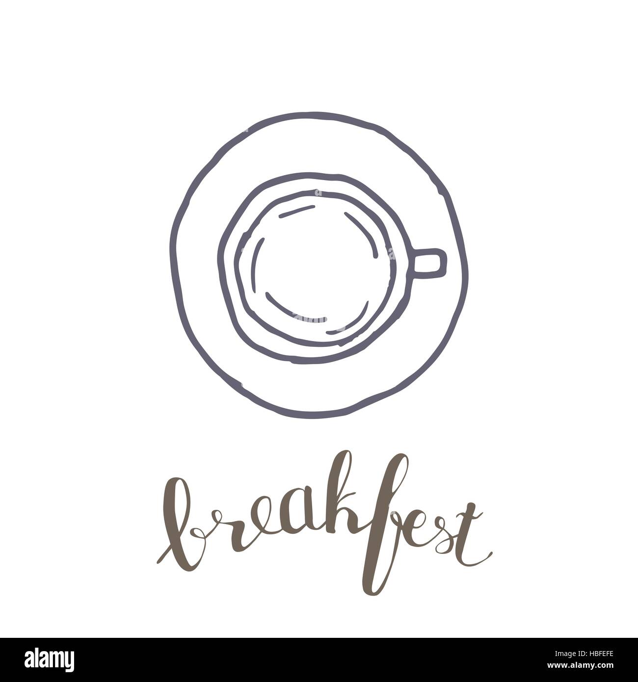 Breakfest hand drawn icon over white background Stock Vector Image ...