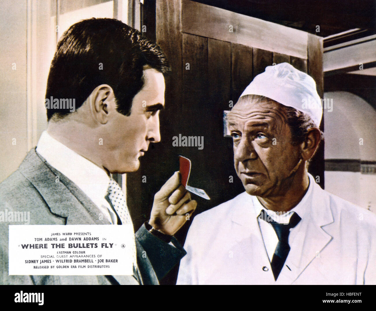 WHERE THE BULLETS FLY, from left: Tom Adams, Sid James, 1966 Stock ...