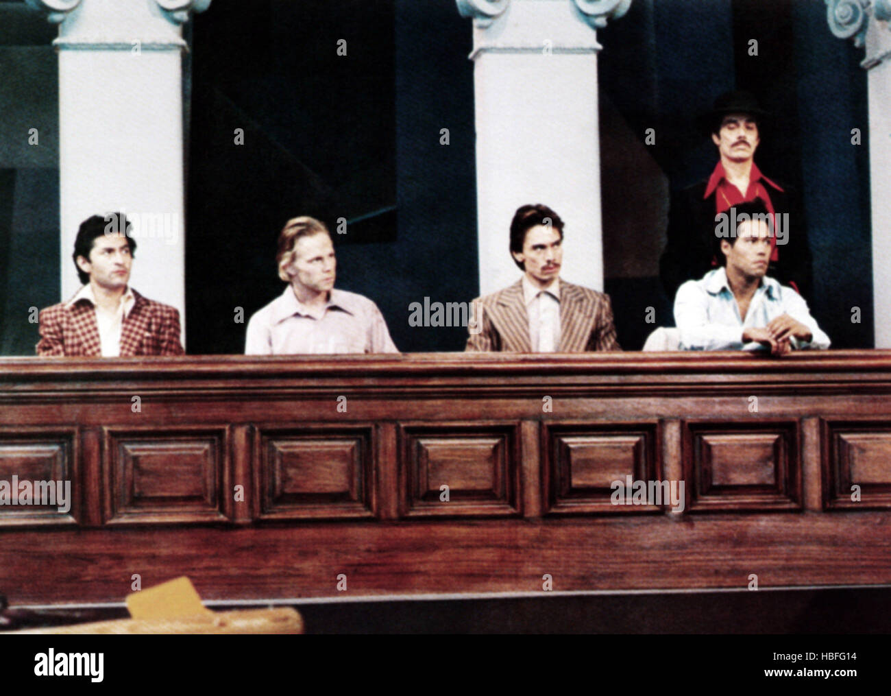 ZOOT SUIT, from left, Mike Gomez, Kelly Ward, Marco Rodriguez, Daniel ...
