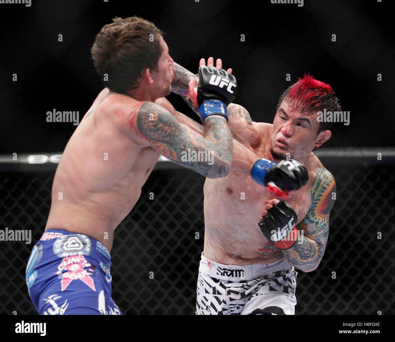 Scott Jorgensen, right, fights Jeff Curran during UFC 137 at the ...