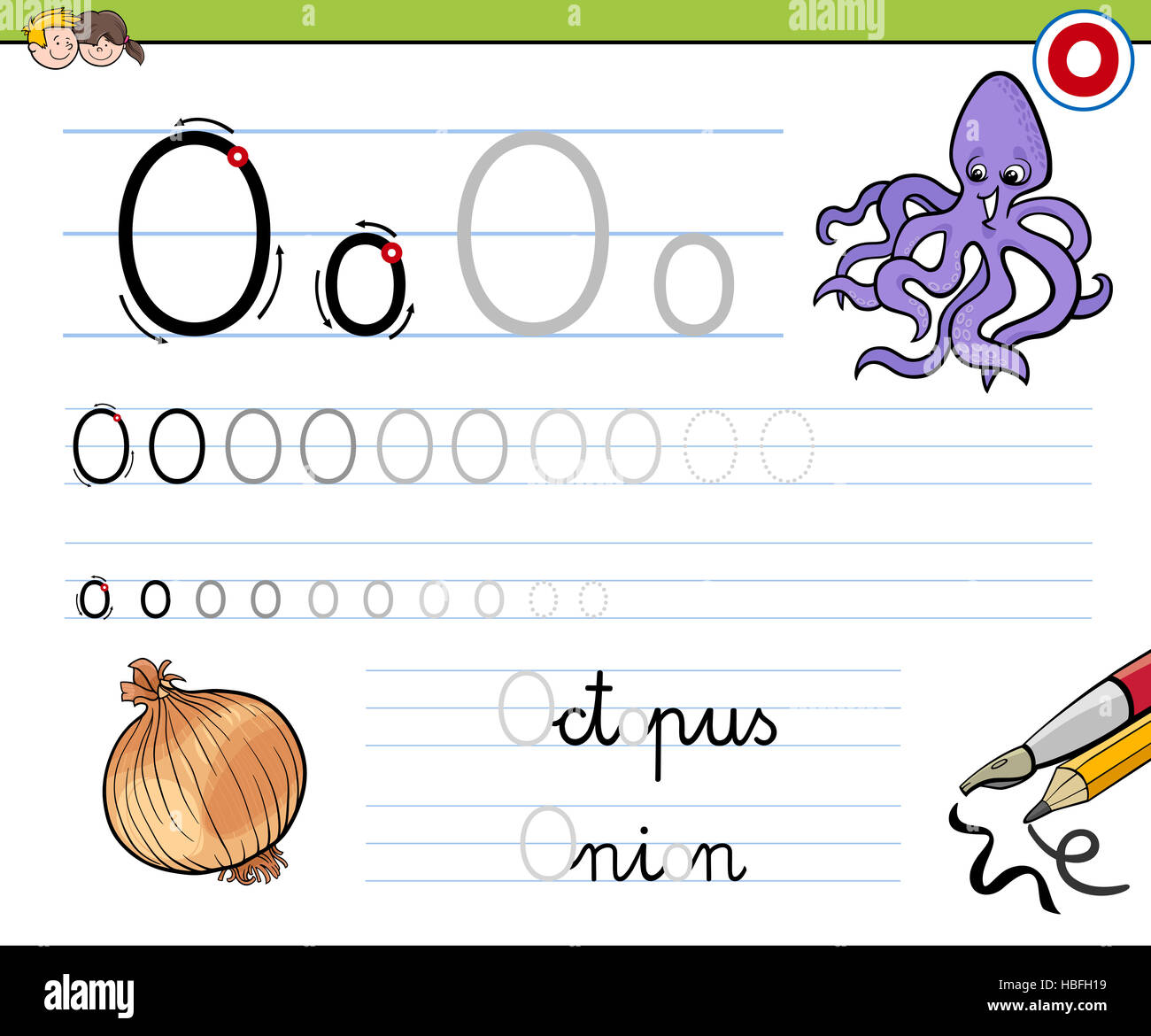 how to write letter o Stock Photo - Alamy