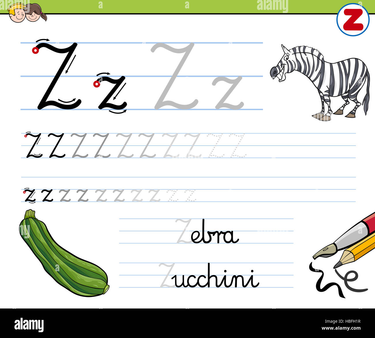 how to write letter z Stock Photo - Alamy
