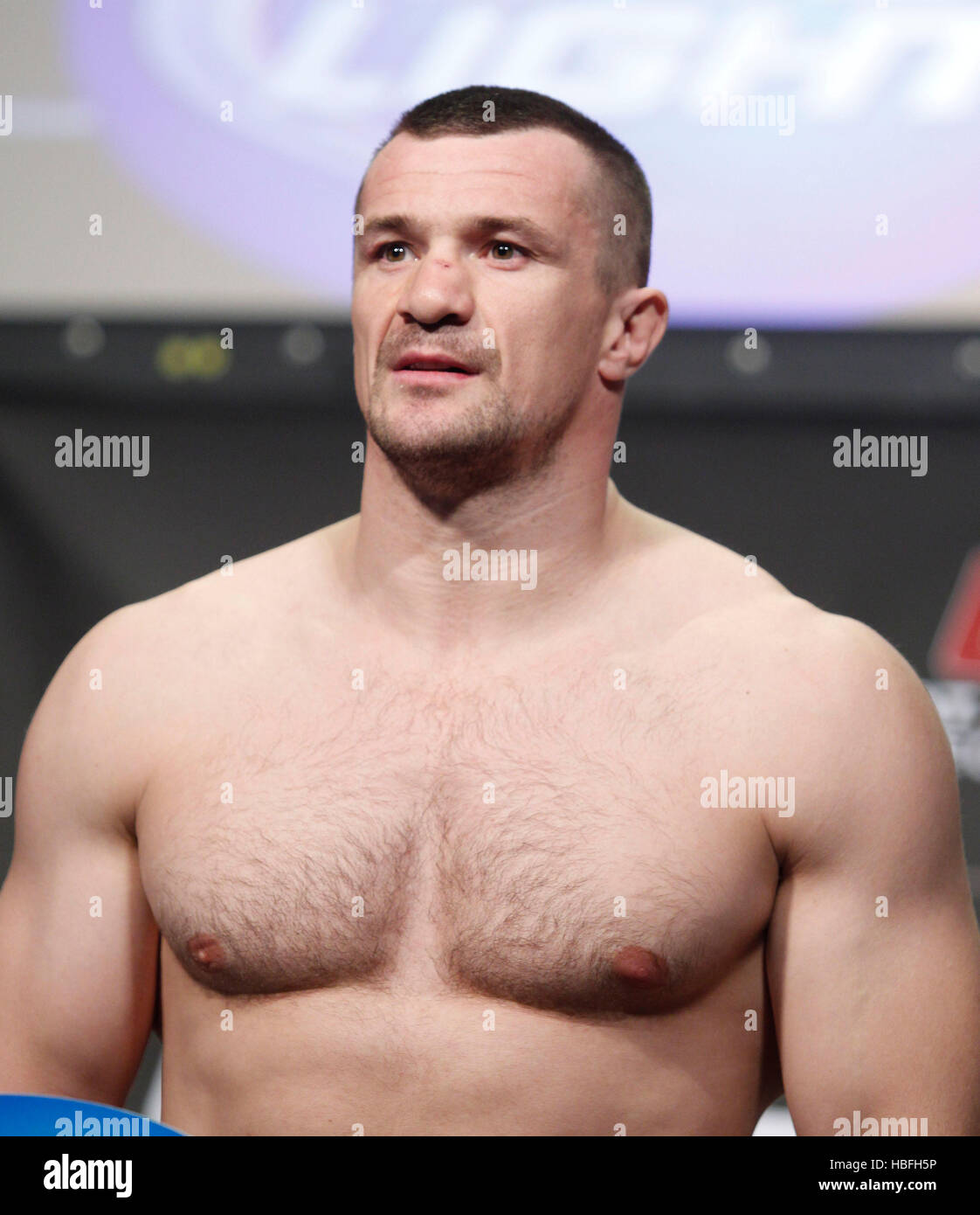 UFC fighter Mirko Cro Cop during a weigh-in for UFC 137 in Las Vegas ...