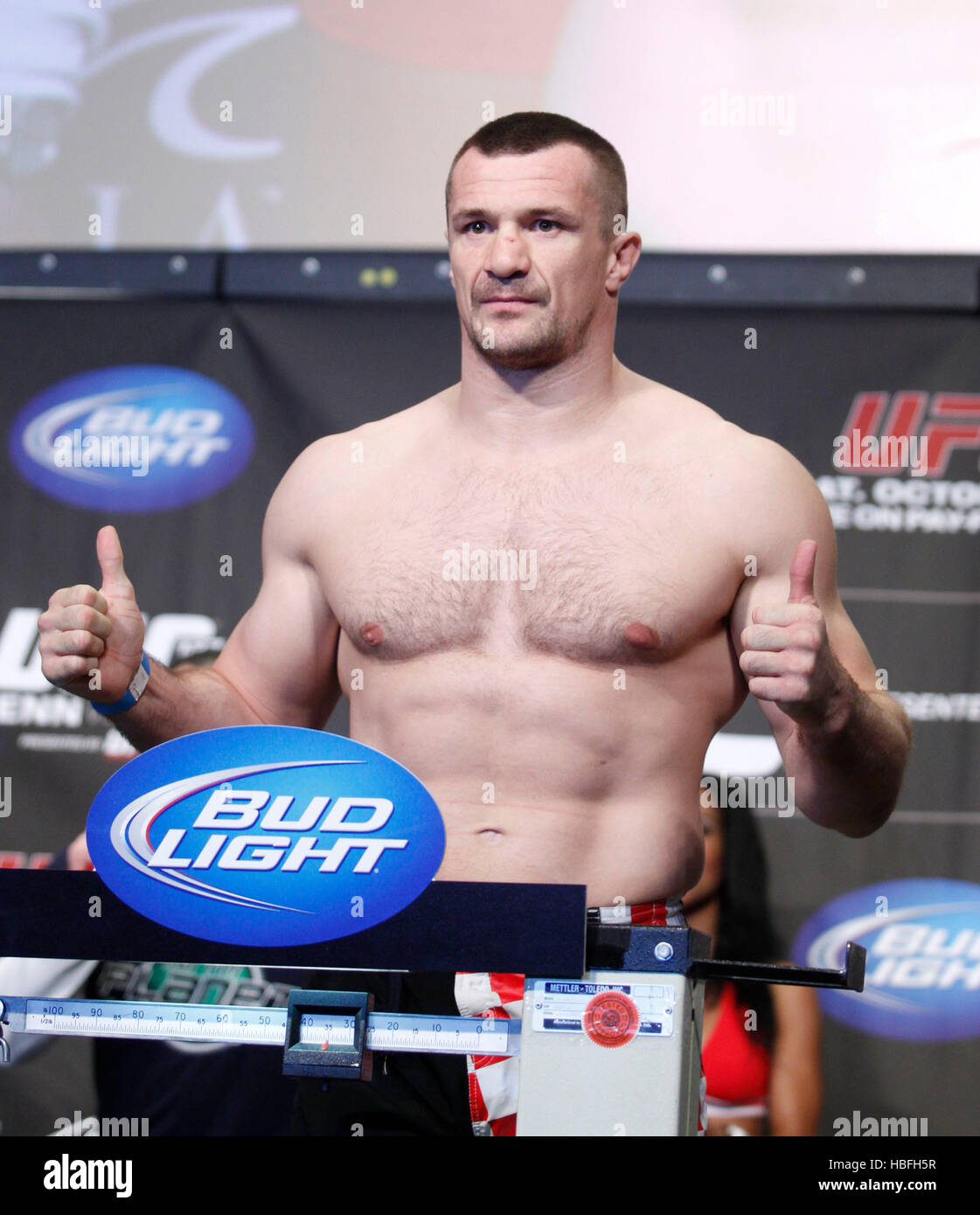 UFC fighter Mirko Cro Cop during a weigh-in for UFC 137 in Las Vegas ...