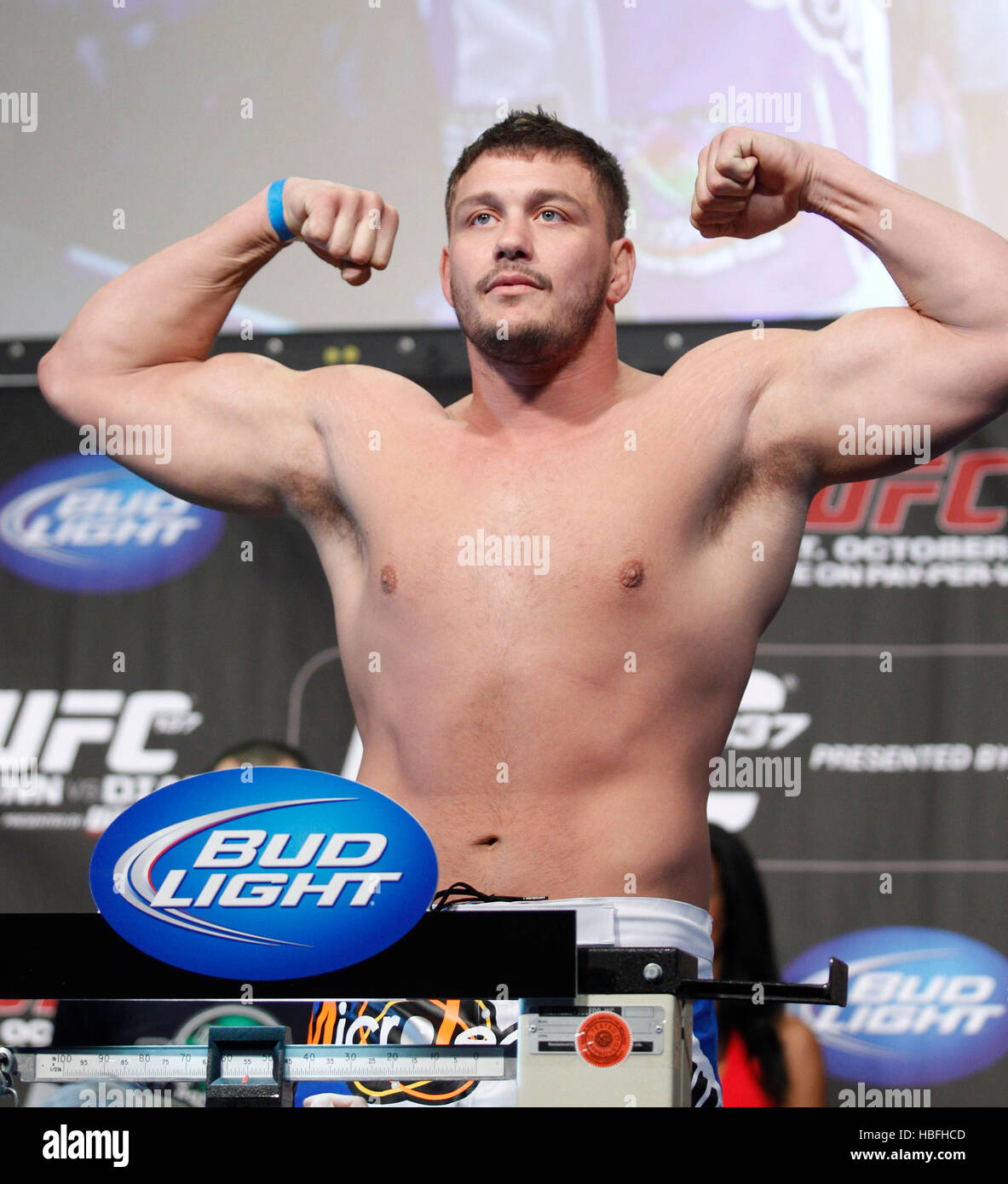 UFC fighter Matt Mitrione during a weigh-in for UFC 137 in Las Vegas ...