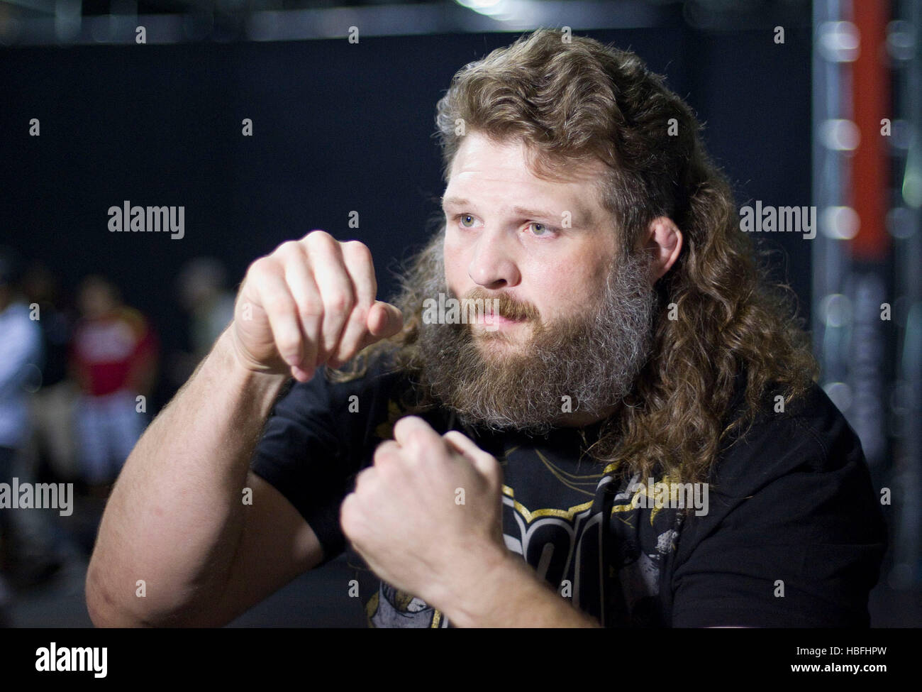 UFC fighter Roy Nelson works out at the UFC Media Open Workouts in Las ...