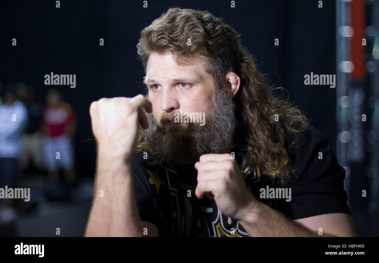UFC fighter Roy Nelson works out at the UFC Media Open Workouts in Las ...