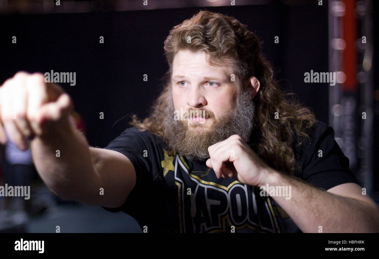 UFC fighter Roy Nelson works out at the UFC Media Open Workouts in Las ...