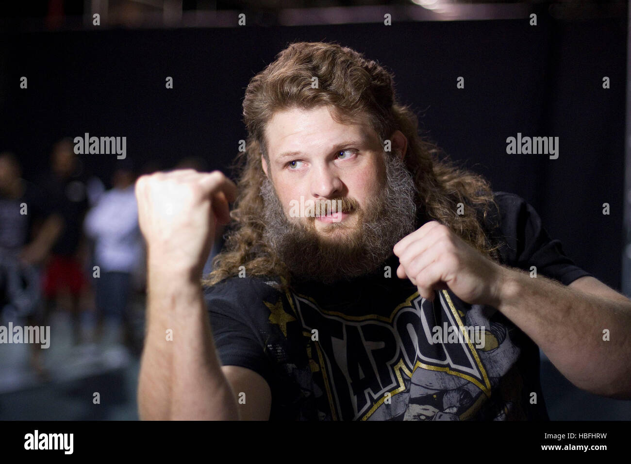 UFC fighter Roy Nelson works out at the UFC Media Open Workouts in Las ...