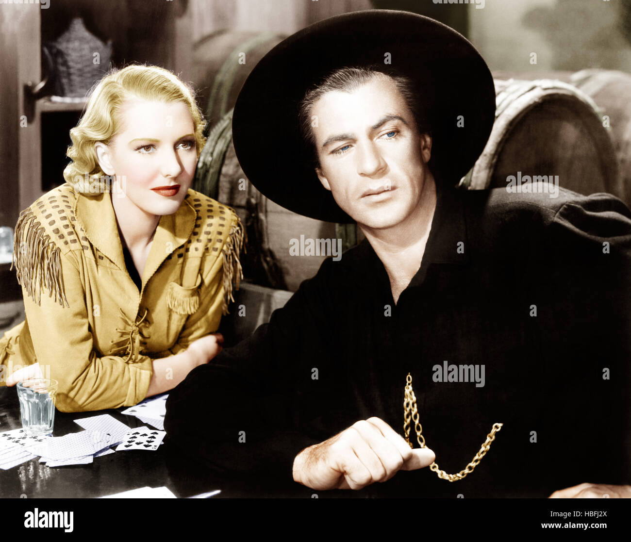 THE PLAINSMAN, from left: Jean Arthur, Gary Cooper, 1936 Stock Photo ...