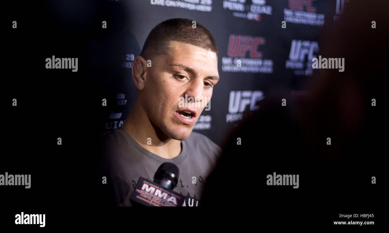 UFC fighter Nick Diaz at the UFC Media Open Workouts in Las Vegas ...