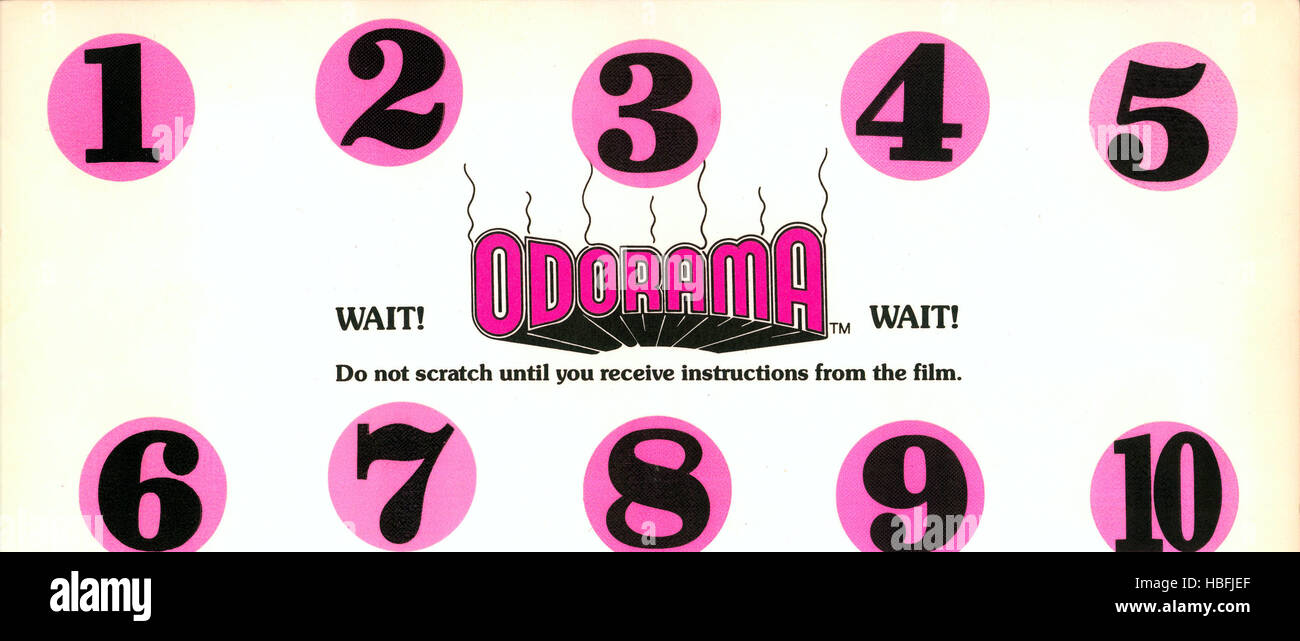 POLYESTER, Odorama card - to scrath & sniff during designated scenes, 1981 Stock Photo - Alamy