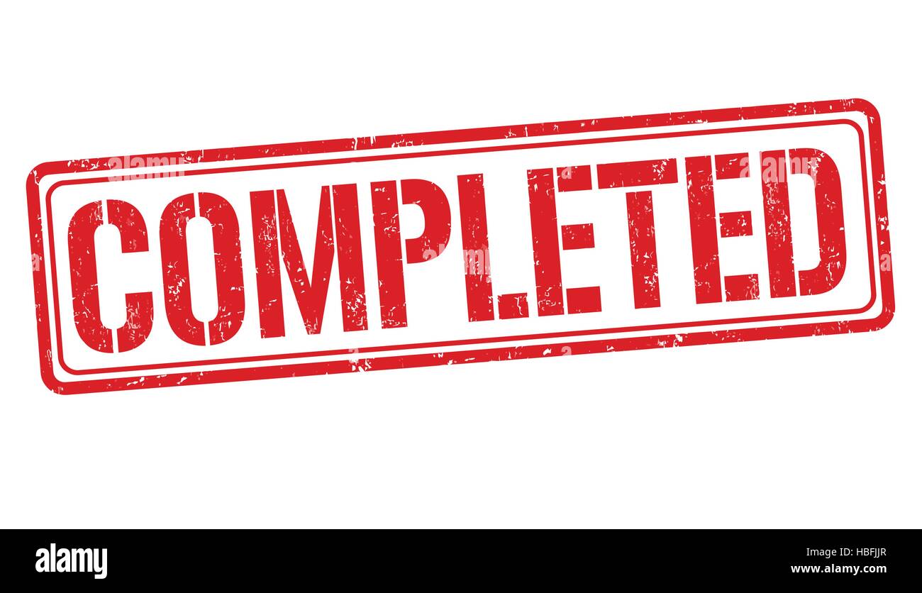 Completed grunge rubber stamp on white background, vector illustration ...