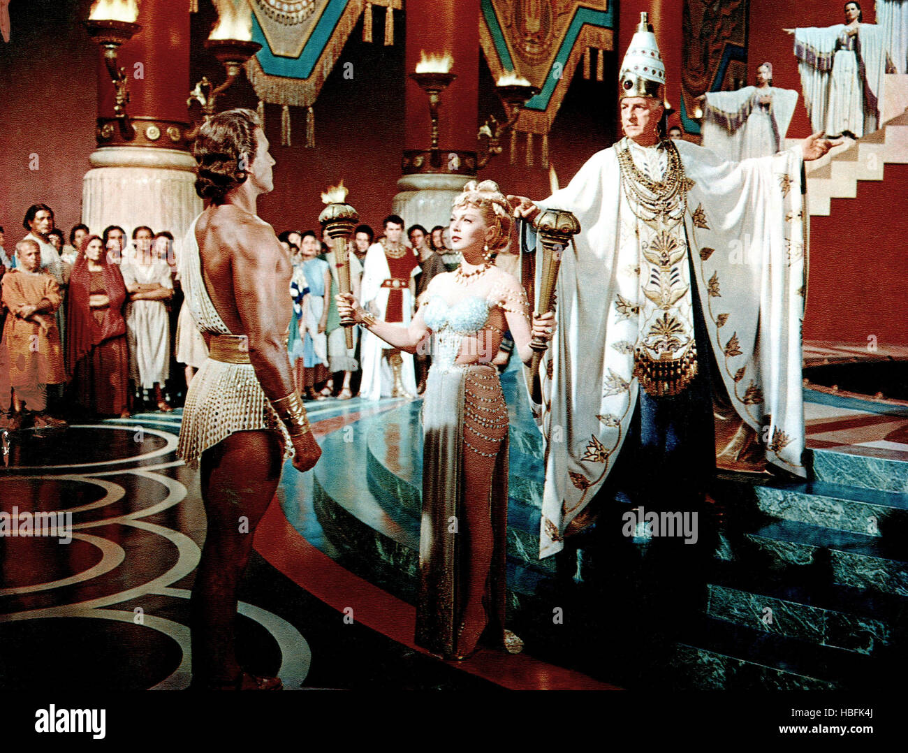 THE PRODIGAL, George Robotham, Edmund Purdom, (background, in red ...