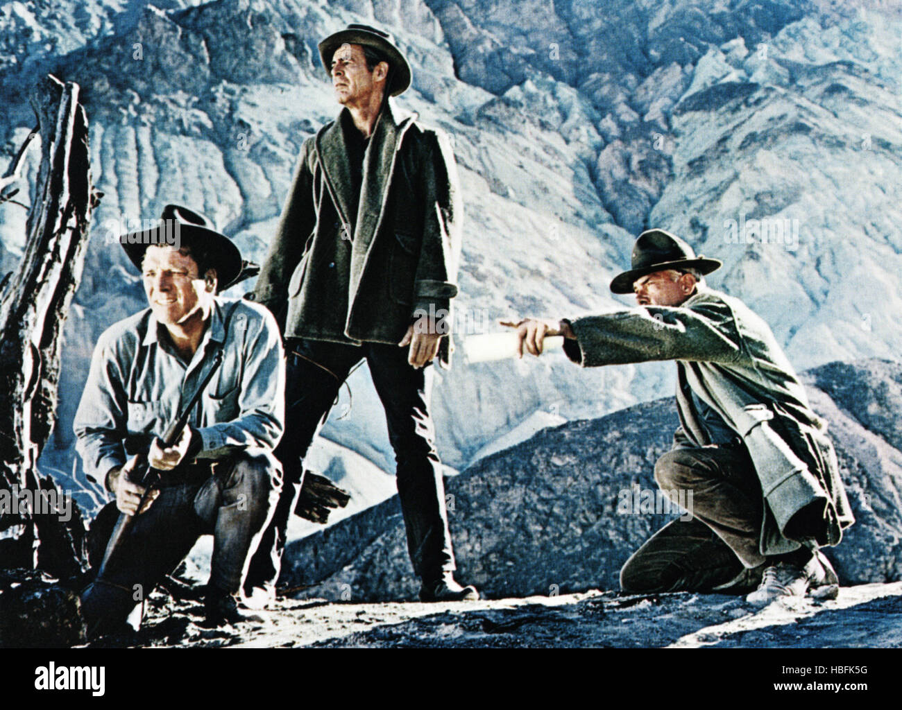 THE PROFESSIONALS, from left: Burt Lancaster, Robert Ryan, Lee Marvin ...