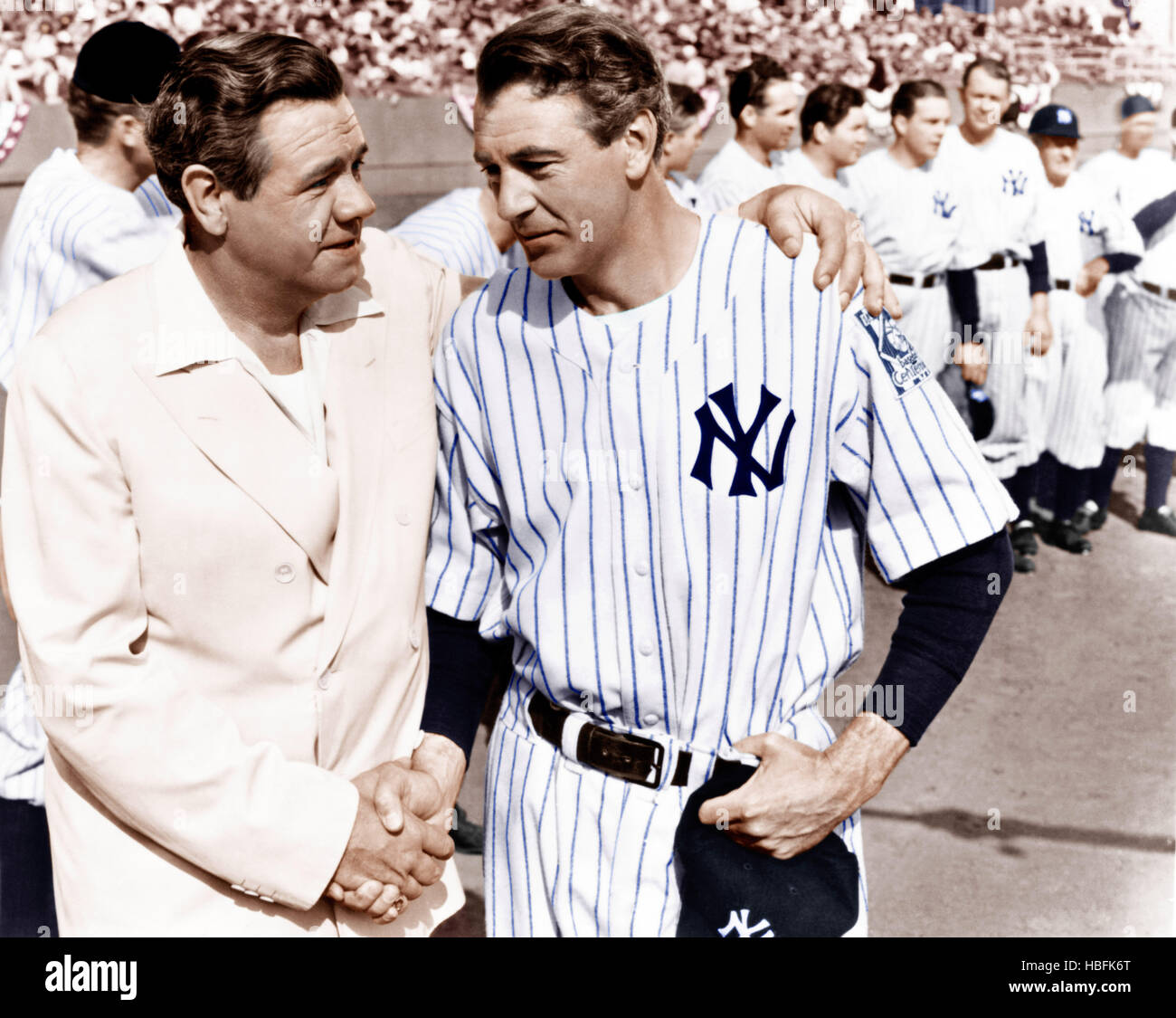 THE PRIDE OF THE YANKEES, from left: Babe Ruth, Gary Cooper, 1942 Stock ...